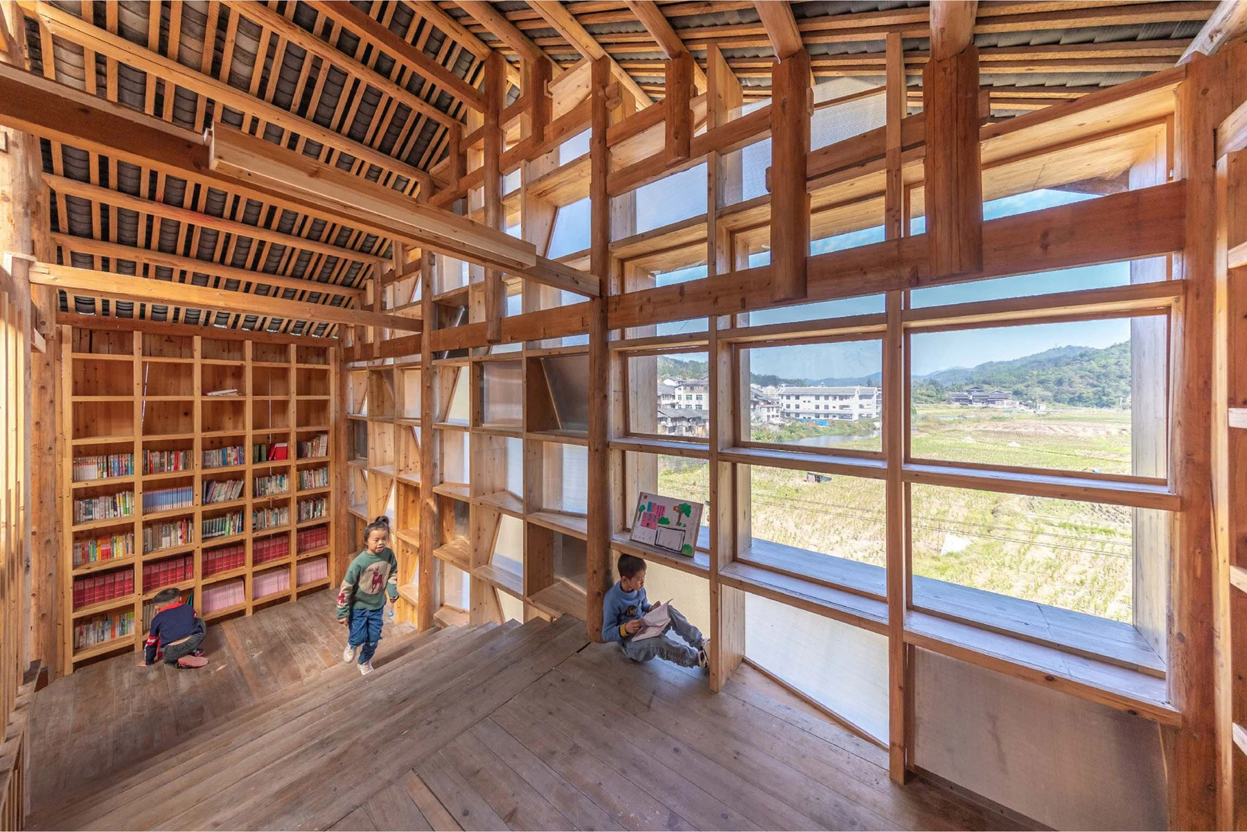Pingtan Book House - A Traditional Timber House Squeezed with an ...
