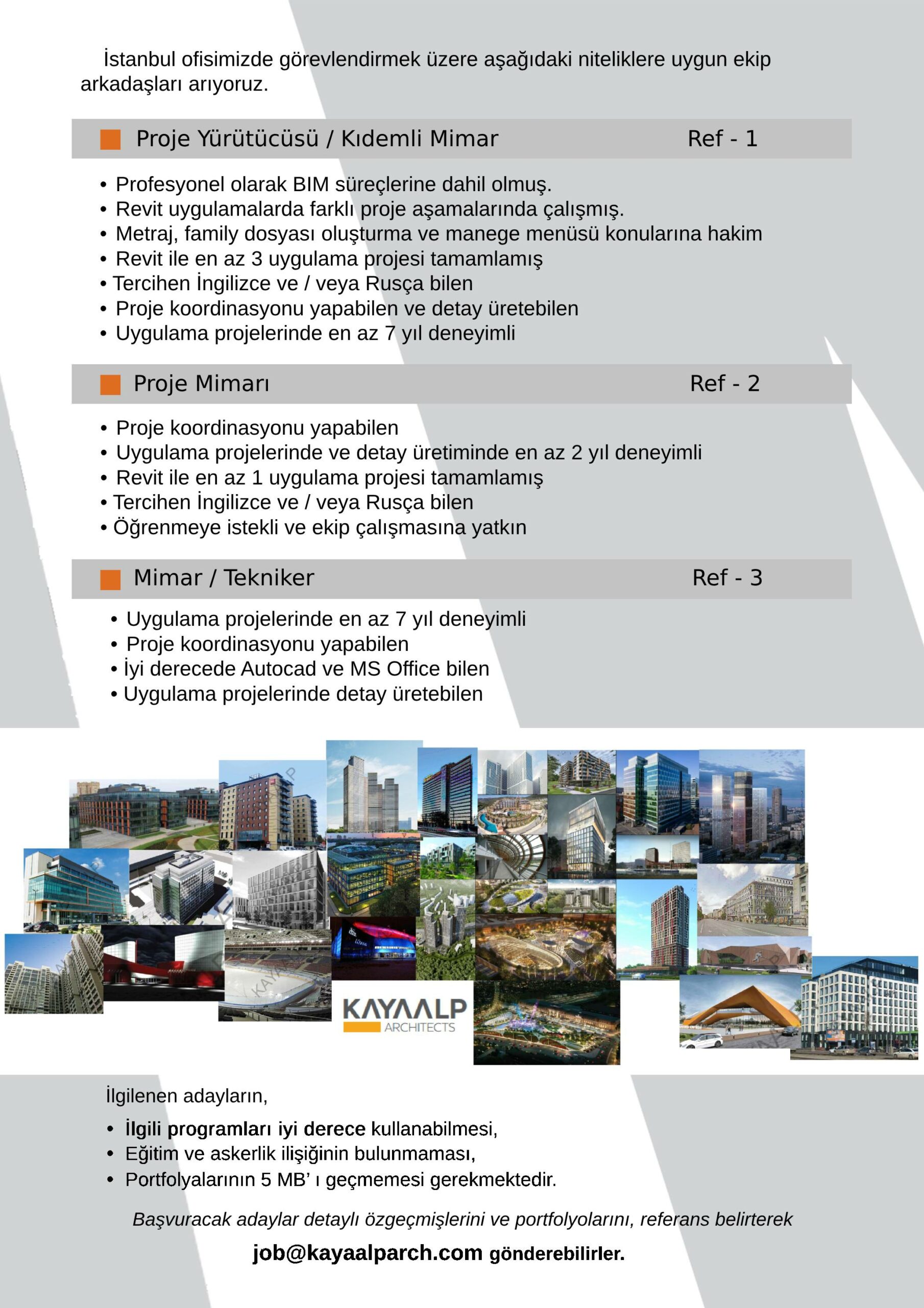 KAYAALP ARCHITECTURE Takım Arkadaşları Arıyor. - Arkitera