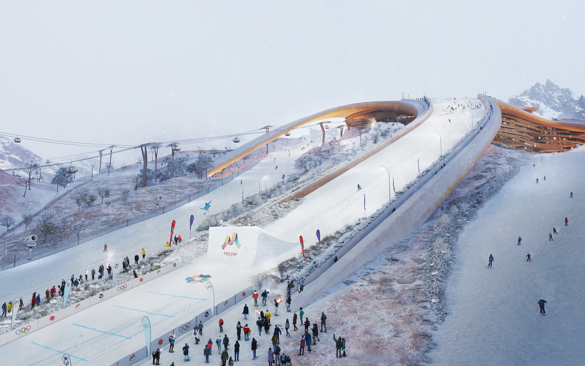 Aedas-designed Trojena Ski Village: A Futuristic Ski Destination in NEOM - Arkitera