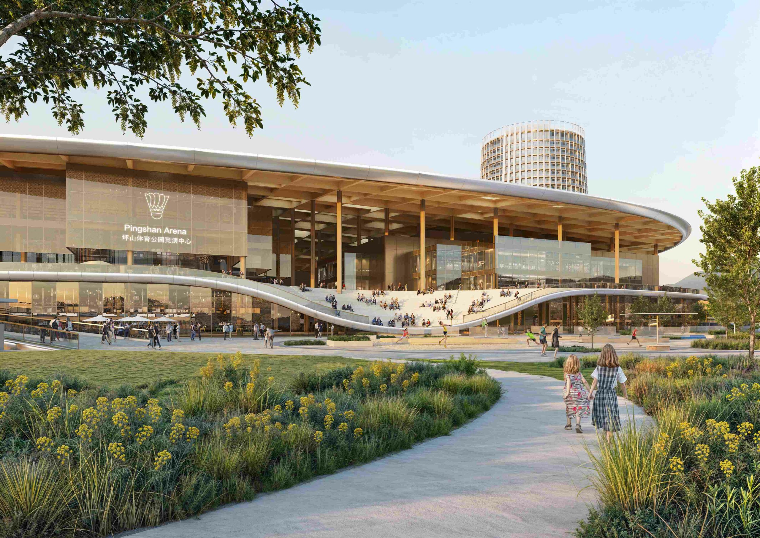 MVRDV Designed Sports Complex with Racket Shaped Roof - Arkitera