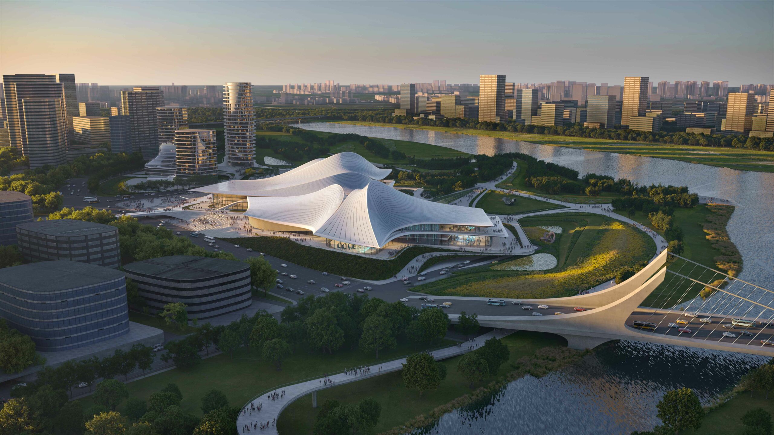 Culture and Art Centre by Zaha Hadid Architects on the Cao'e River ...